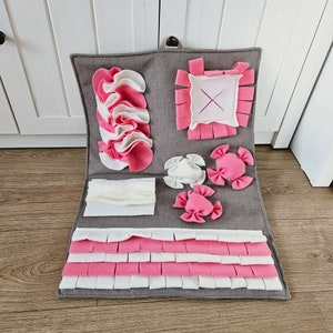 Interactive Cat Toy, Pink Snuffle Cat Mat 50x70 Cm, Puzzle Cat Treat ...