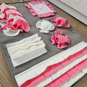 Interactive Cat Toy, Pink Snuffle Cat Mat 50x70 Cm, Puzzle Cat Treat ...