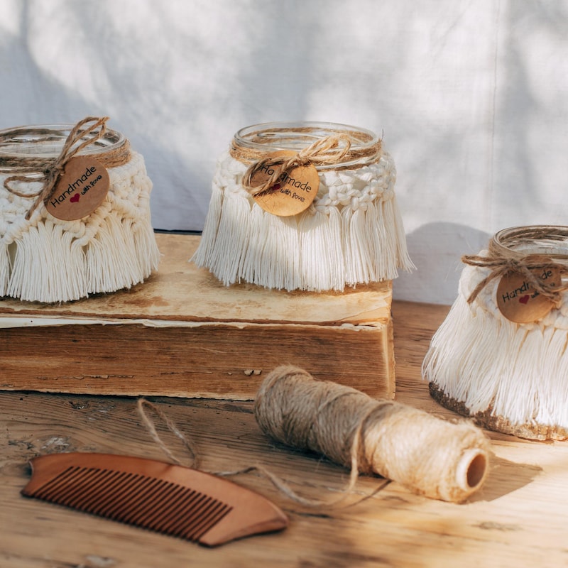 Macrame Candle - Etsy