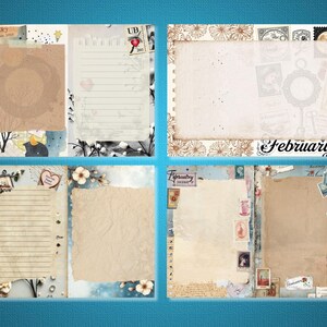 February Diary Printable Sheets US Letter, Instant Download, DIY, 22 ...