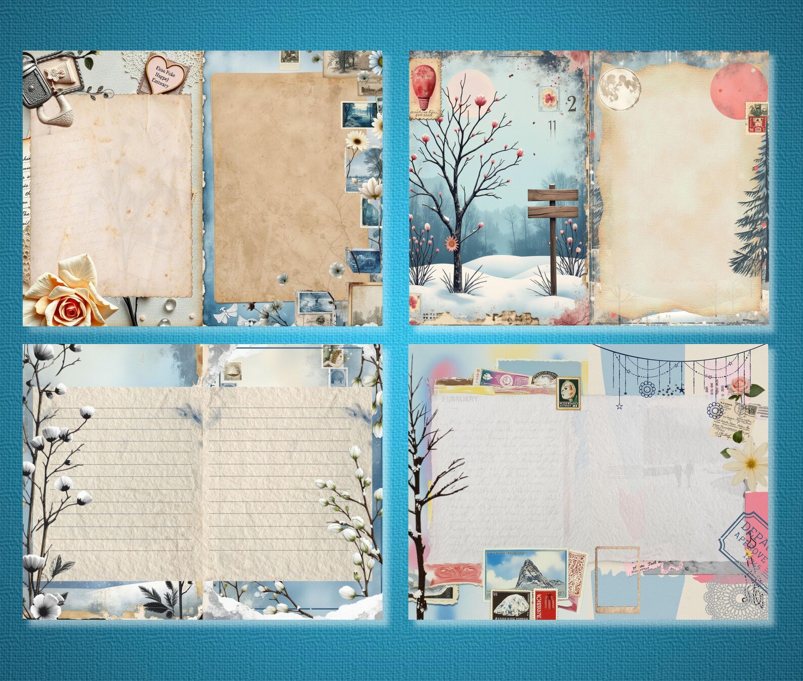 February Diary Printable Sheets US Letter, Instant Download, DIY, 22 ...