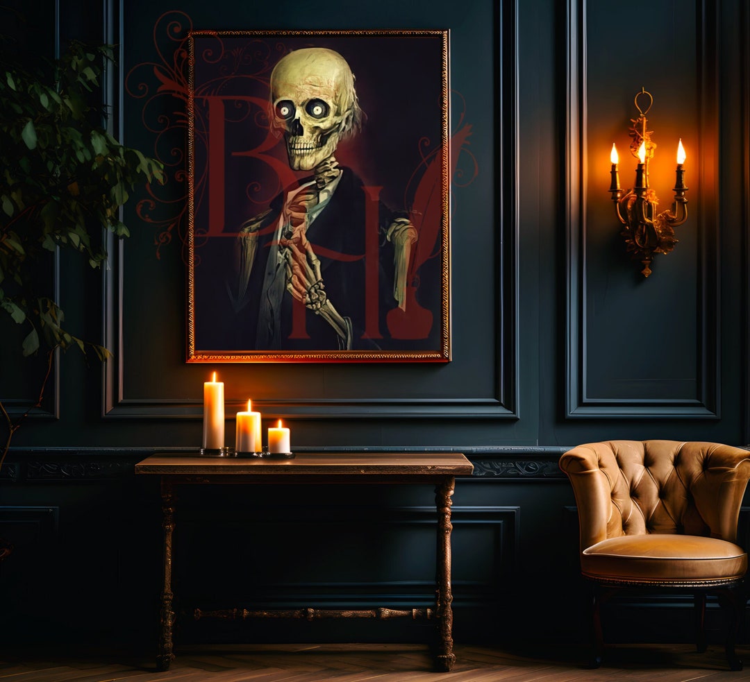 Haunted Mansion Mr Gracey Art Print Skeleton Man Transformation Poster 999 Happy Haunts LARGE ...