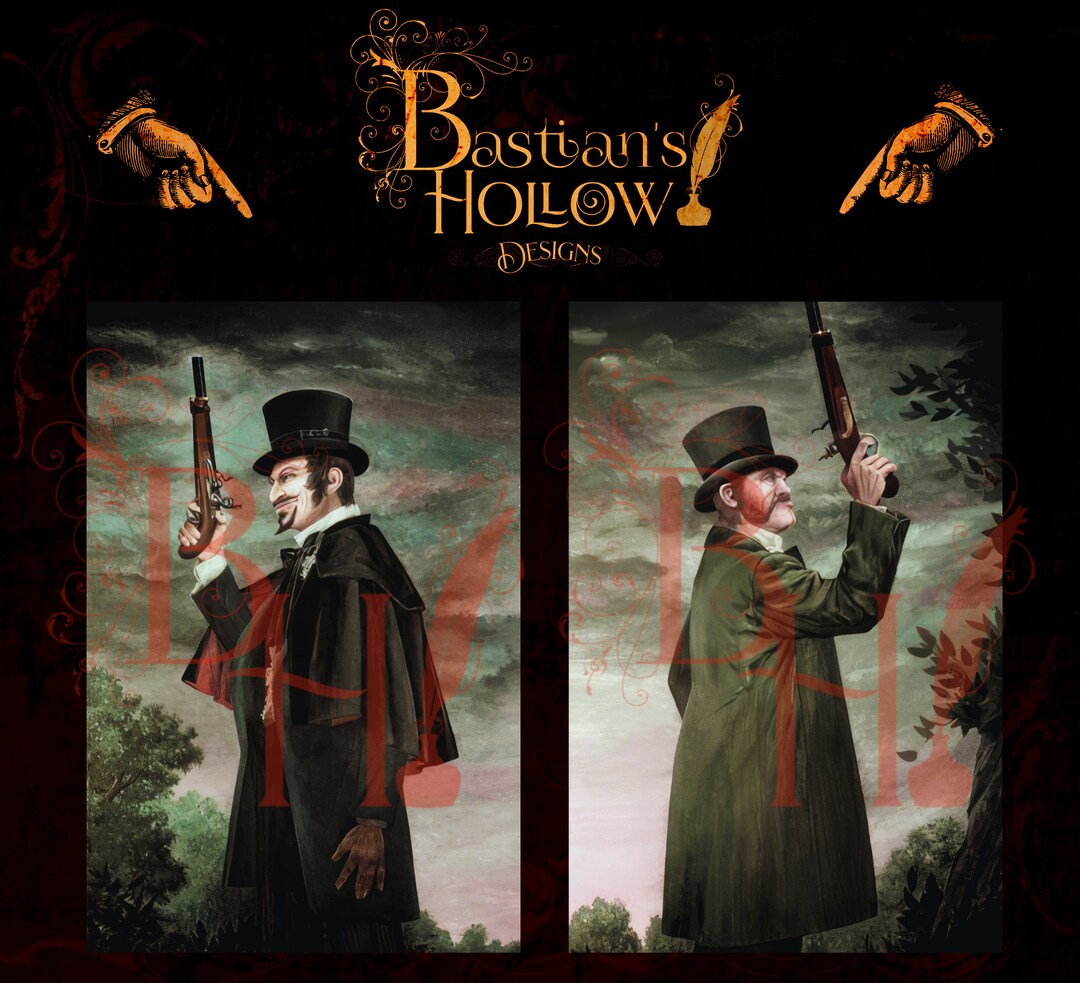 2 Haunted Mansion Dueling Ghost Portraits Digital Art Print Haunted ...