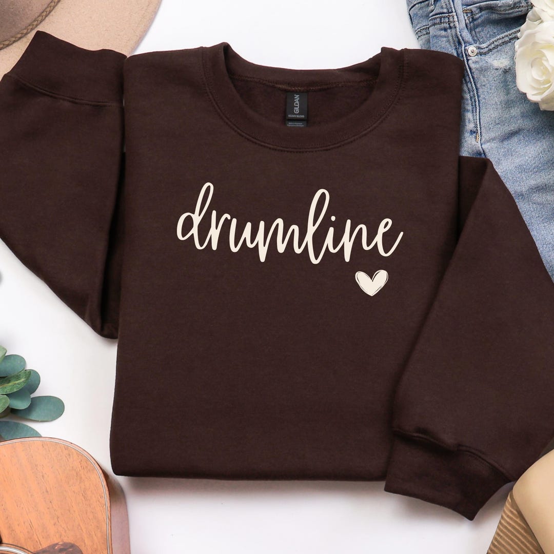 Drumline Sweatshirt, Drummer Gift, Heart Sweater, Percussion, Director ...