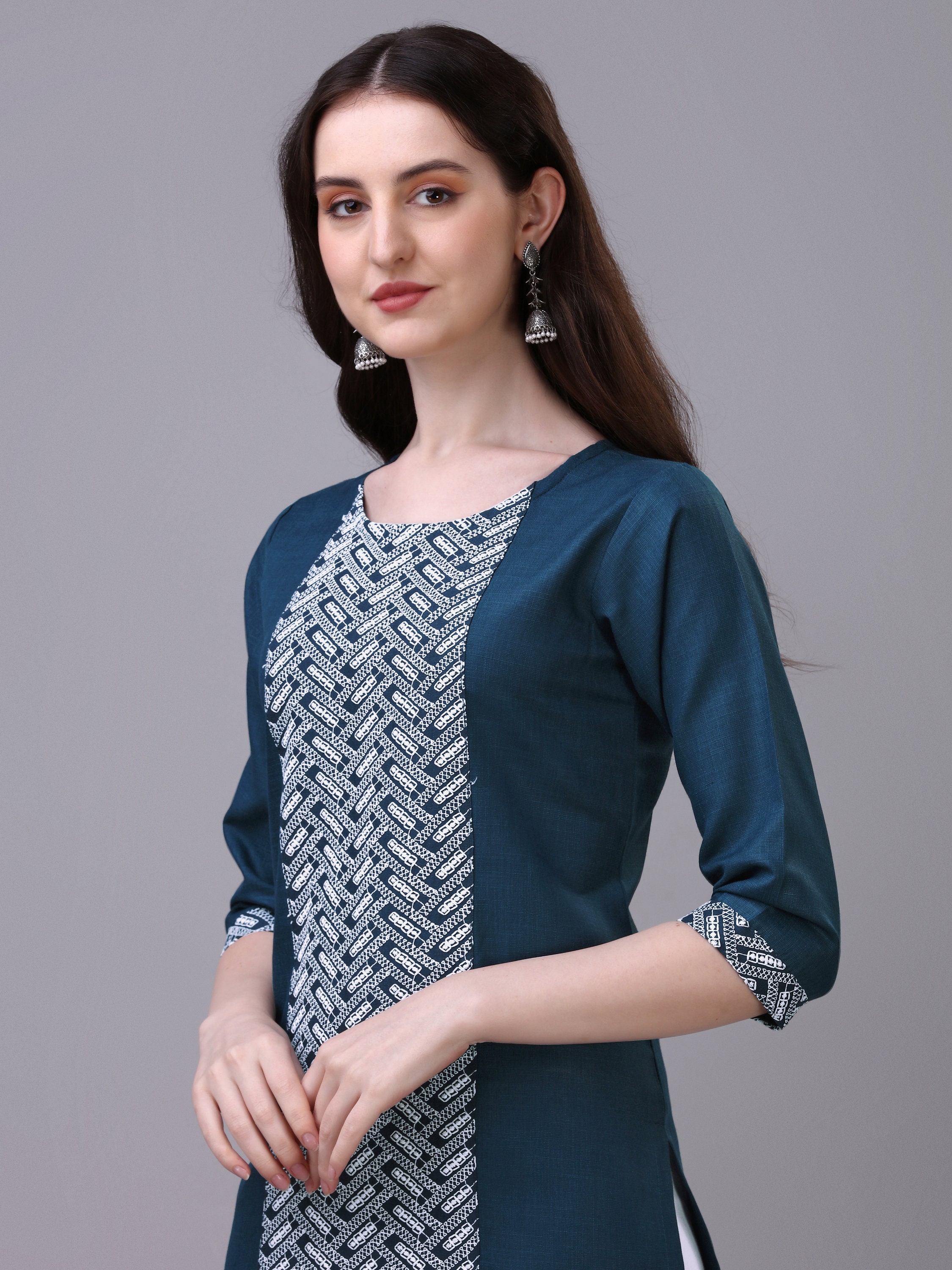 Embroidery Cotton Round Neck Straight Kurta for Women - Etsy