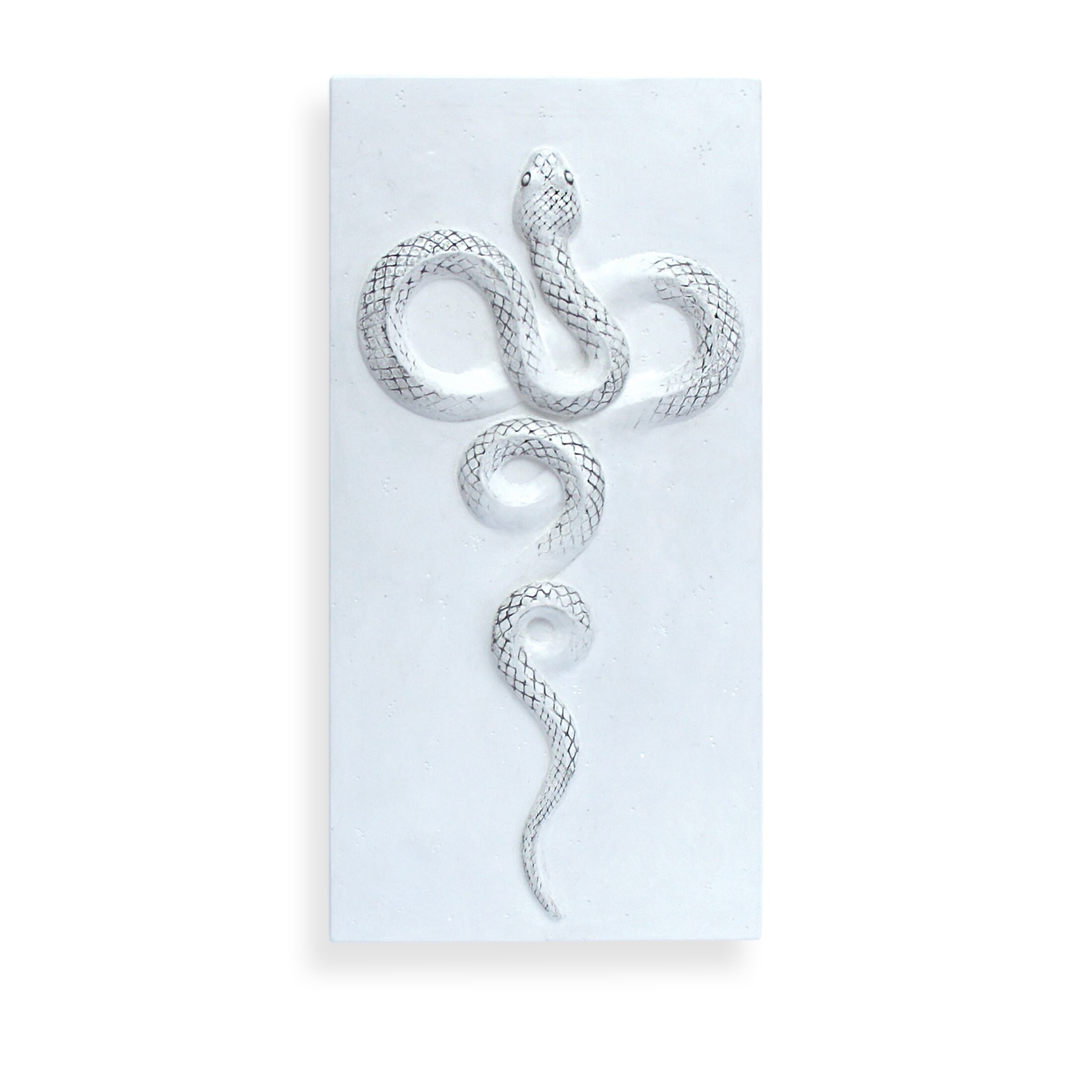 Art Bas Relief Tile White Snake Sculpture for Wall Decor. 3d Painting ...
