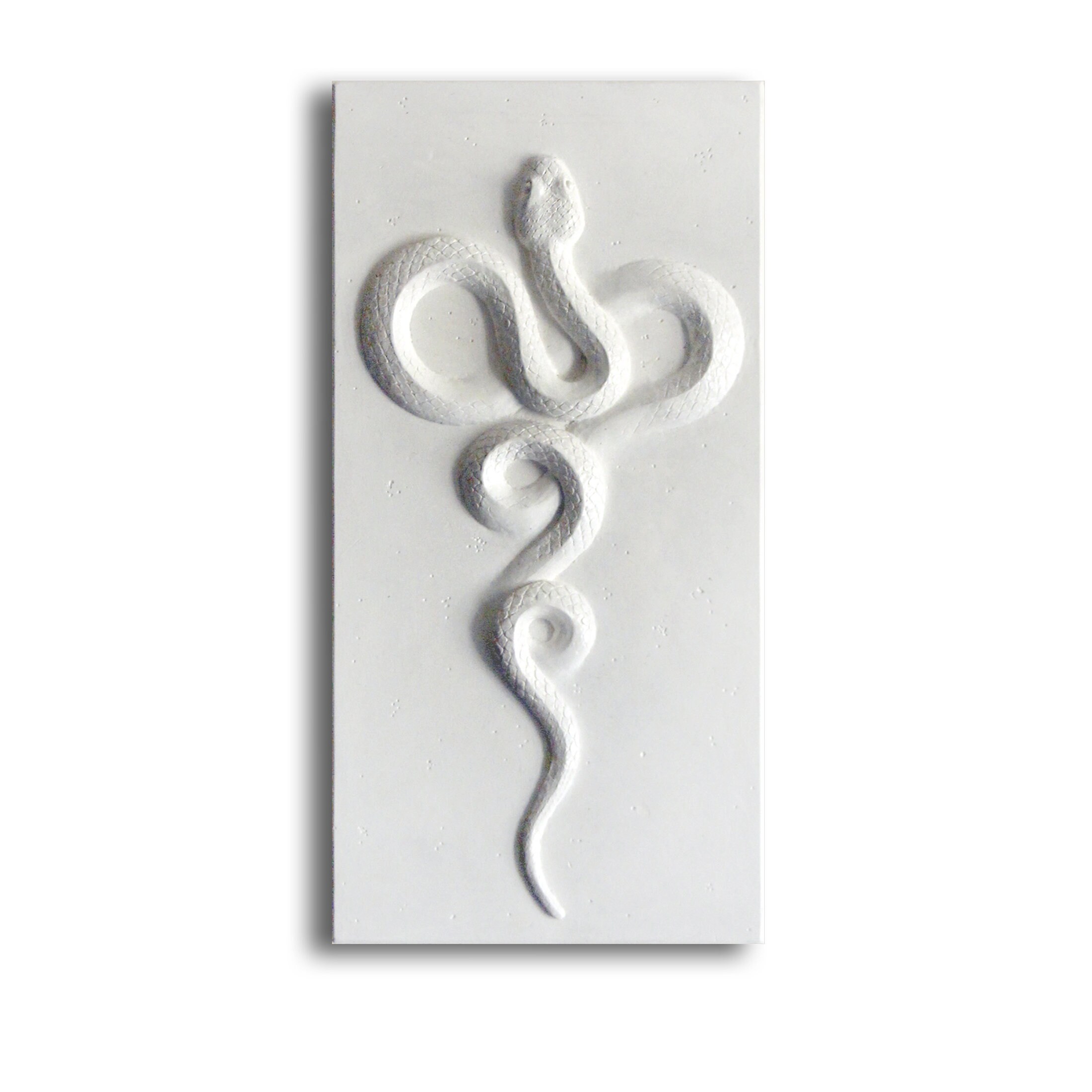 Art Bas Relief Tile White Snake Sculpture for Wall Decor. 3d Painting ...