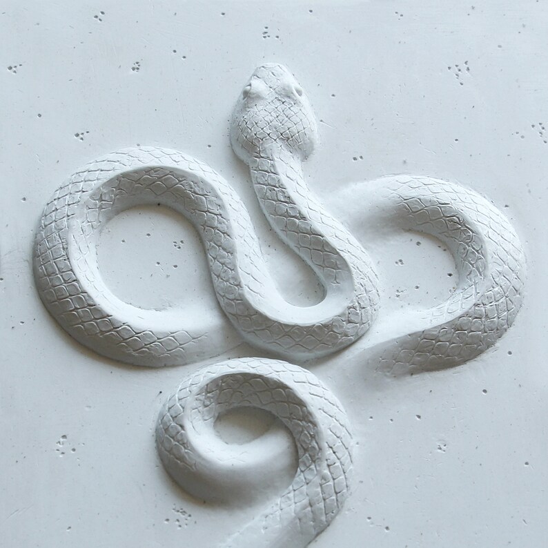 Art Bas Relief Tile White Snake Sculpture for Wall Decor. 3d Painting ...