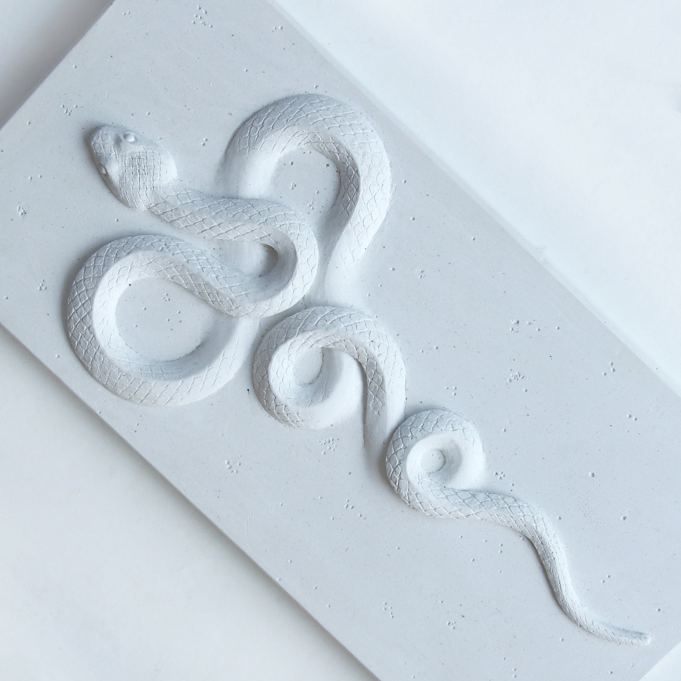 Art Bas Relief Tile White Snake Sculpture for Wall Decor. 3d Painting ...