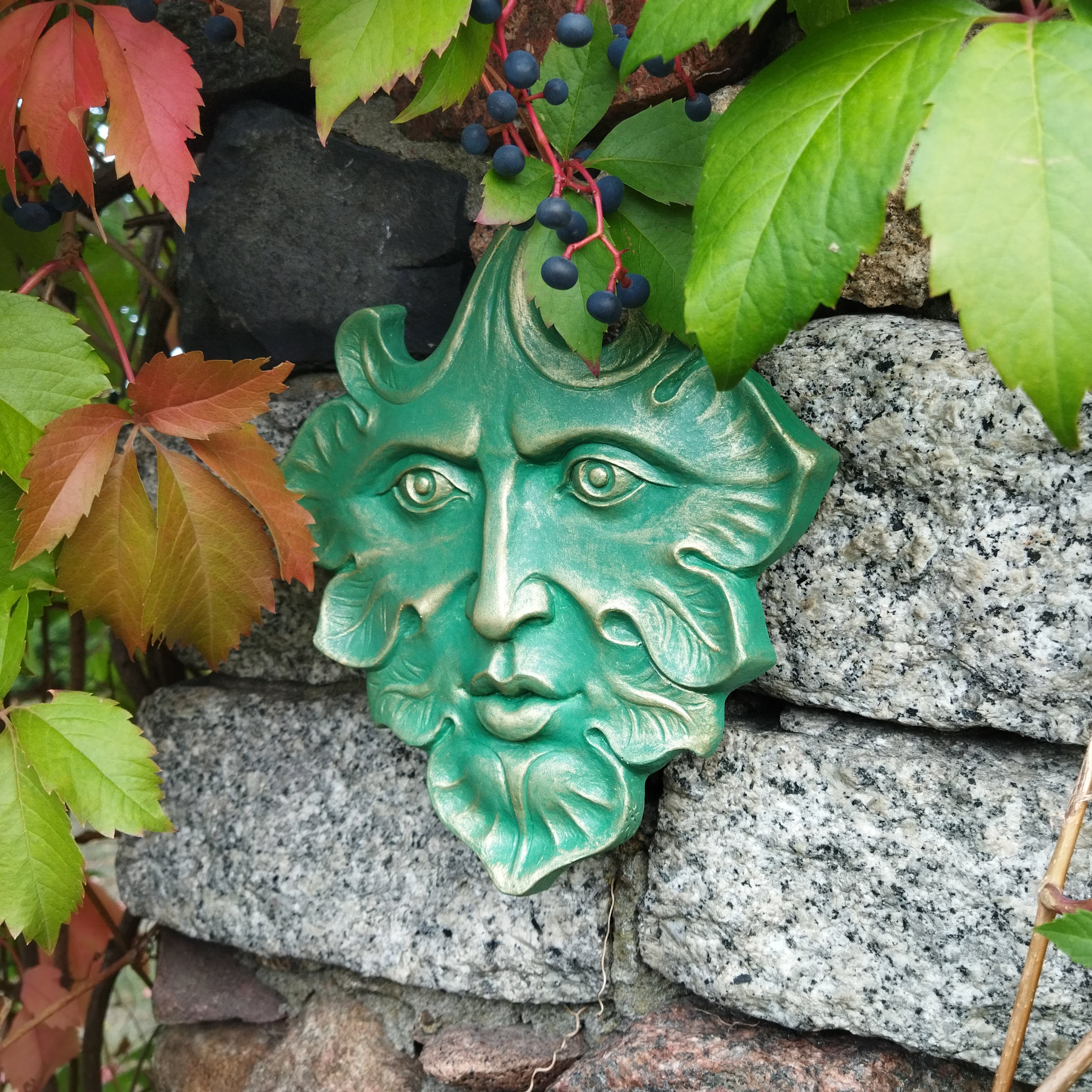 The green Man Wall Art Sculpture: Ideal for Home or Garden Decor, a ...