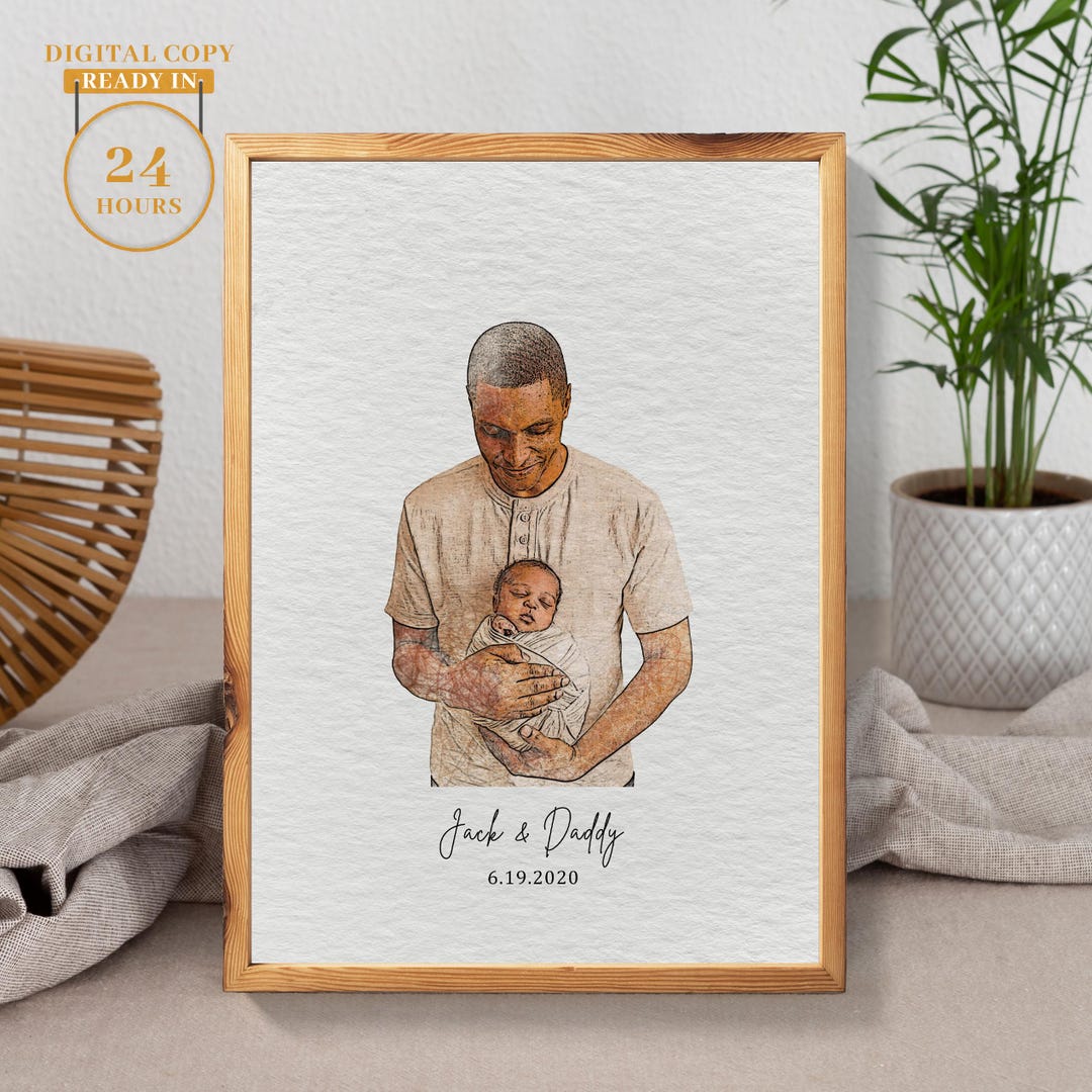 Father's Day Gift, Portrait From Photo, Personalized Gift for Dad ...