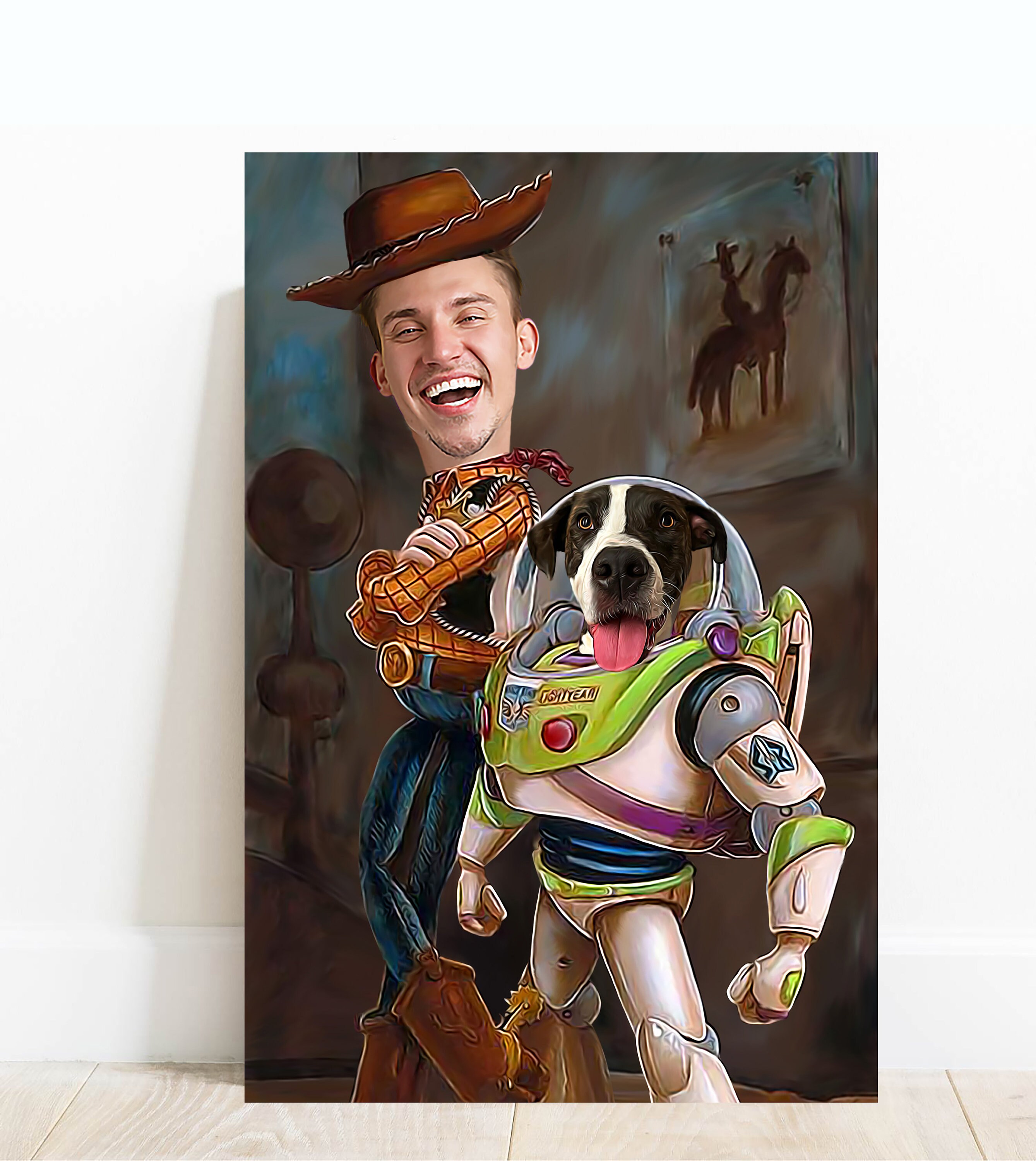 Custom Woody Buzz Portrait Toy Story Pet and Human Portrait Woody ...