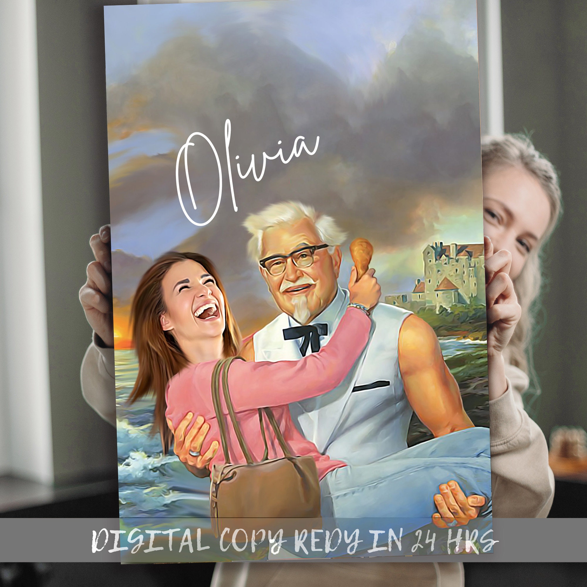 Custom Colonel Sanders Fried Chicken KFC Portrait Colonel Sanders Gifts ...