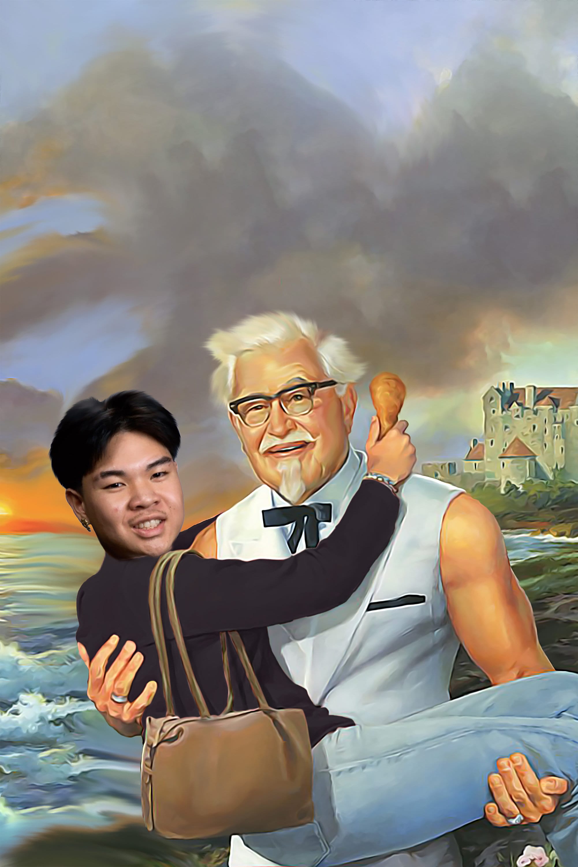 Custom Colonel Sanders Fried Chicken KFC Portrait Colonel Sanders Gifts ...