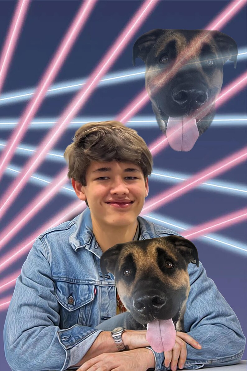 Custom 80s Retro-inpired Portrais, Captures Pets and Owners in a Unique ...