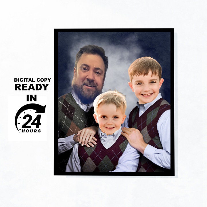 Custom Pets Portrait | Step Brothers Family Portrait | Doggy Memories ...