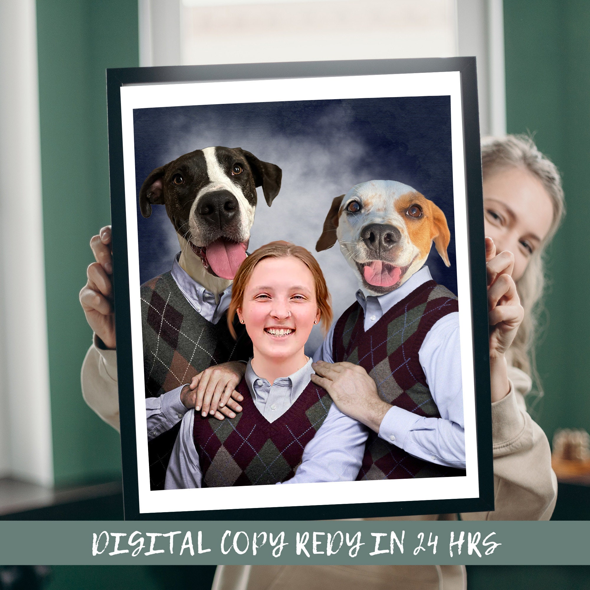 Custom Pets Portrait | Step Brothers Family Portrait | Doggy Memories ...