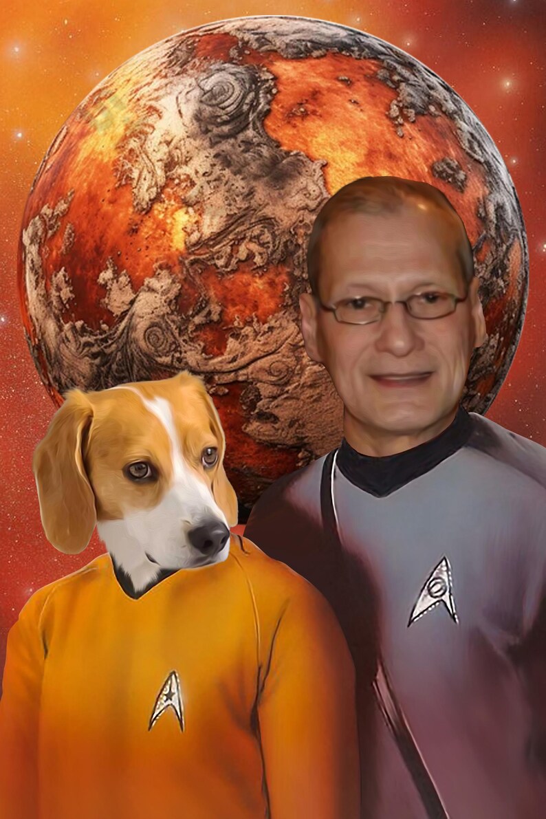 Custom Star Trek Pet Portraits | Pet and Owner Canvas | Star Trek ...