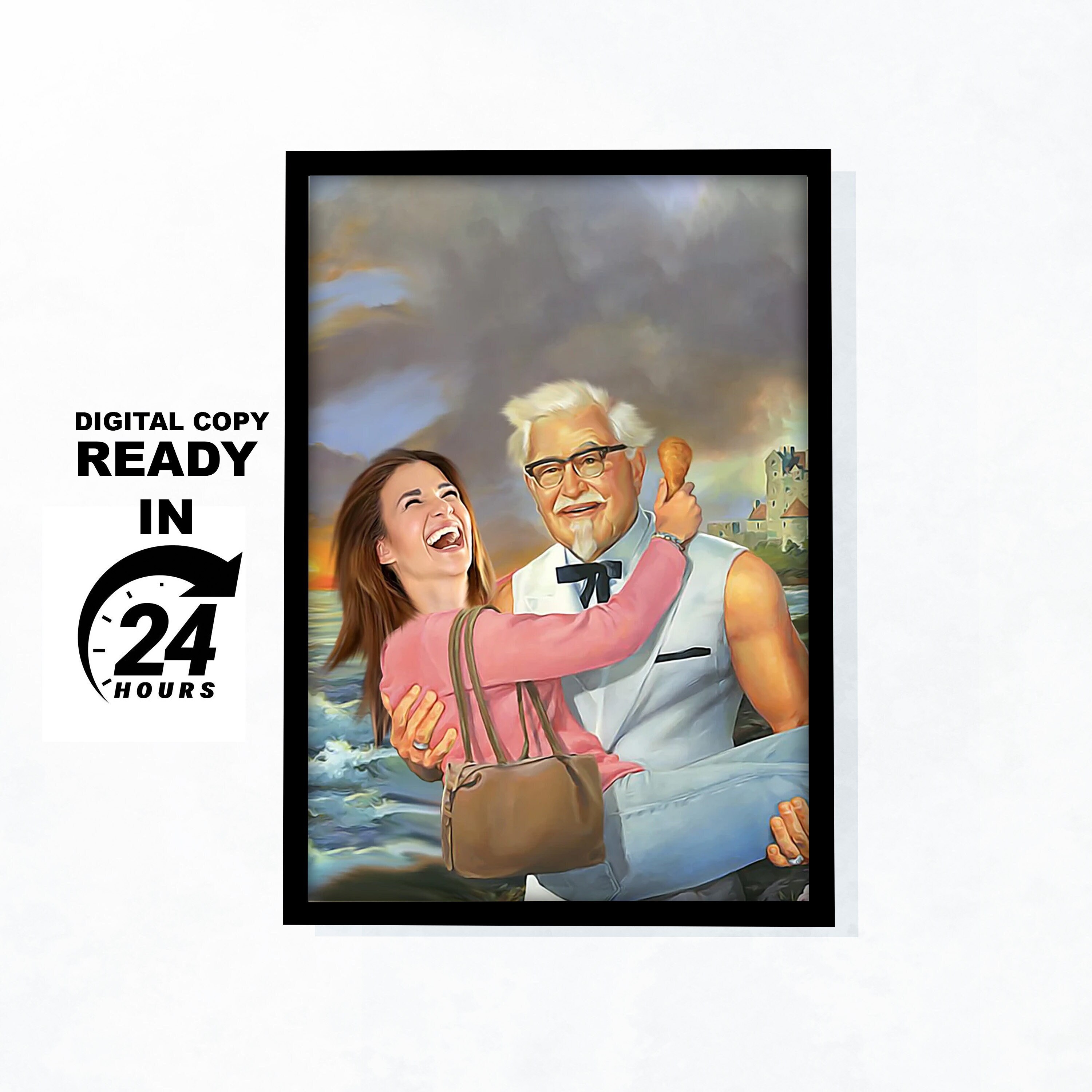 Custom Colonel Sanders Fried Chicken KFC Portrait Colonel Sanders Gifts ...