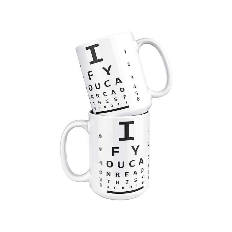 Eye Chart Coffee Mug – If You Can Read This (15 Oz.) - Etsy