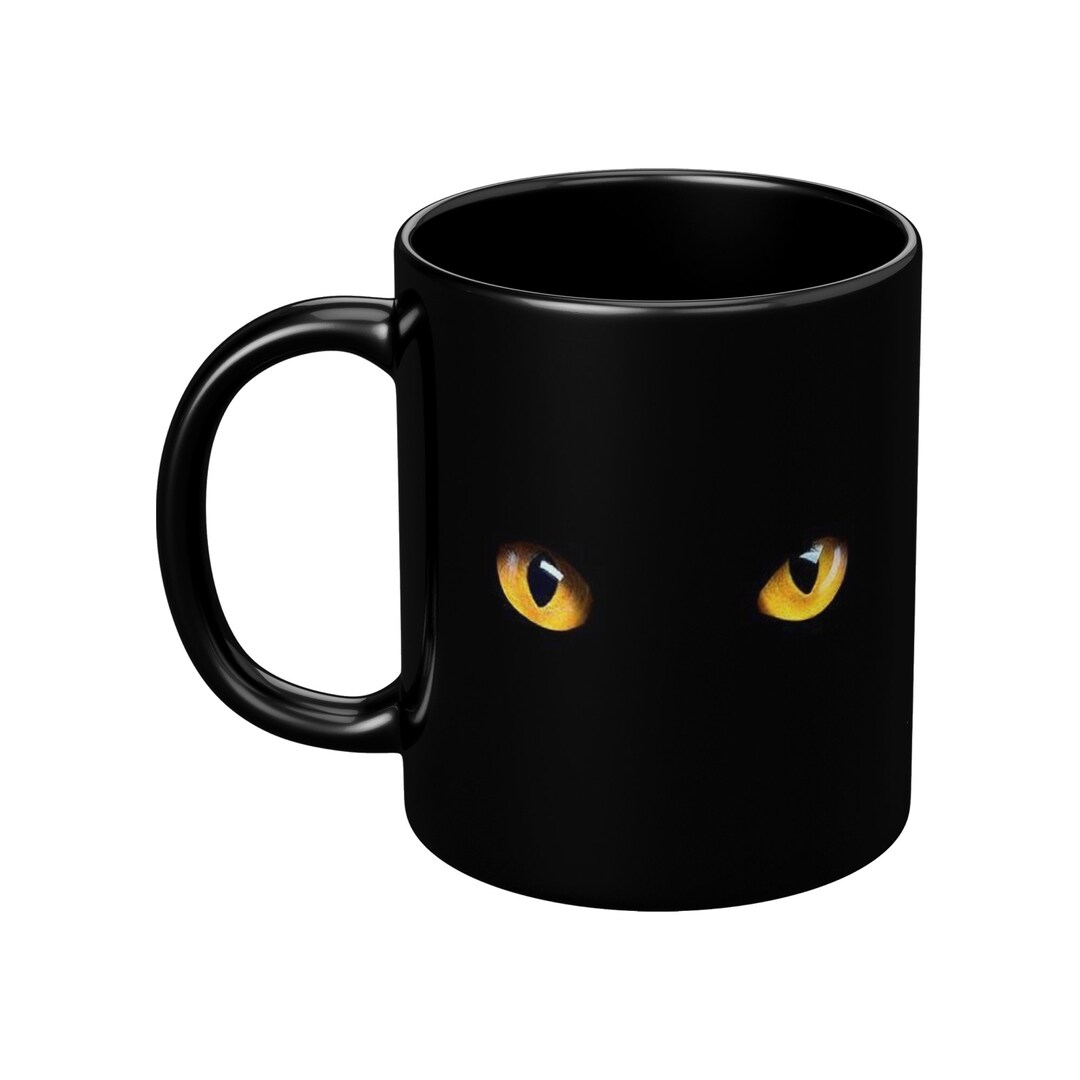 Black Cat Eyes Coffee Mug - Feline Lover Gift - FREE SHIPPING - Etsy