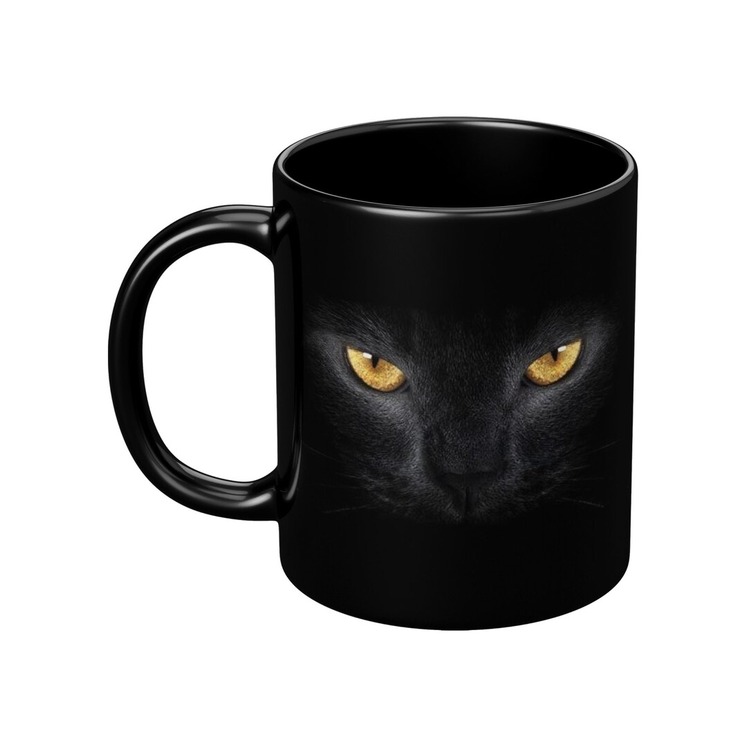 Black Cat Eyes Coffee Mug, Feline Lover Gift - FREE SHIPPING - Etsy