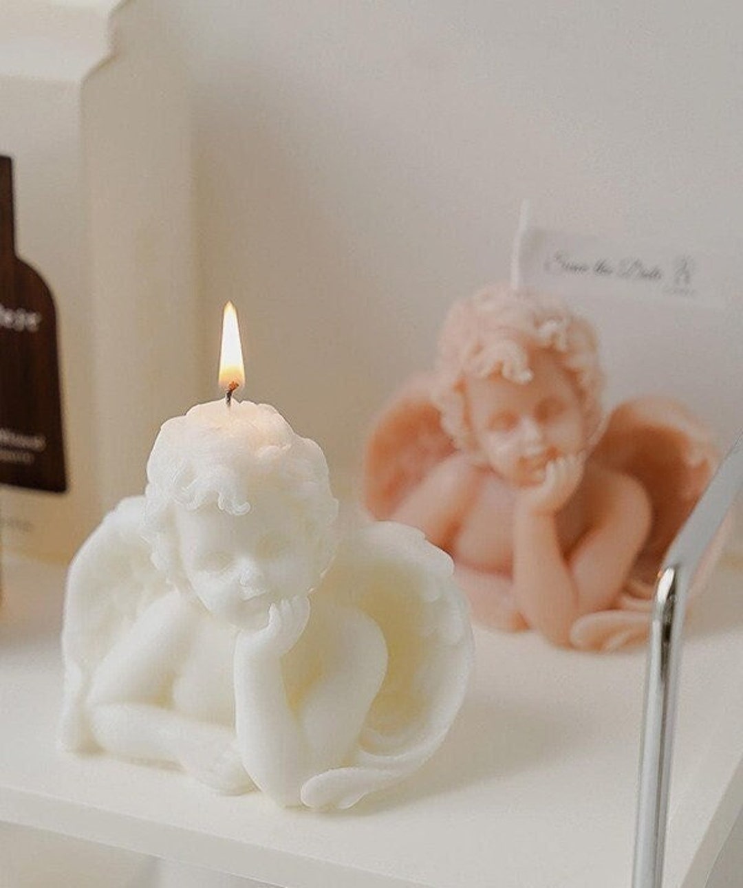Angel Candle, Cherub Angel Candle, Pastel Angel Candle, Handmade Candle ...