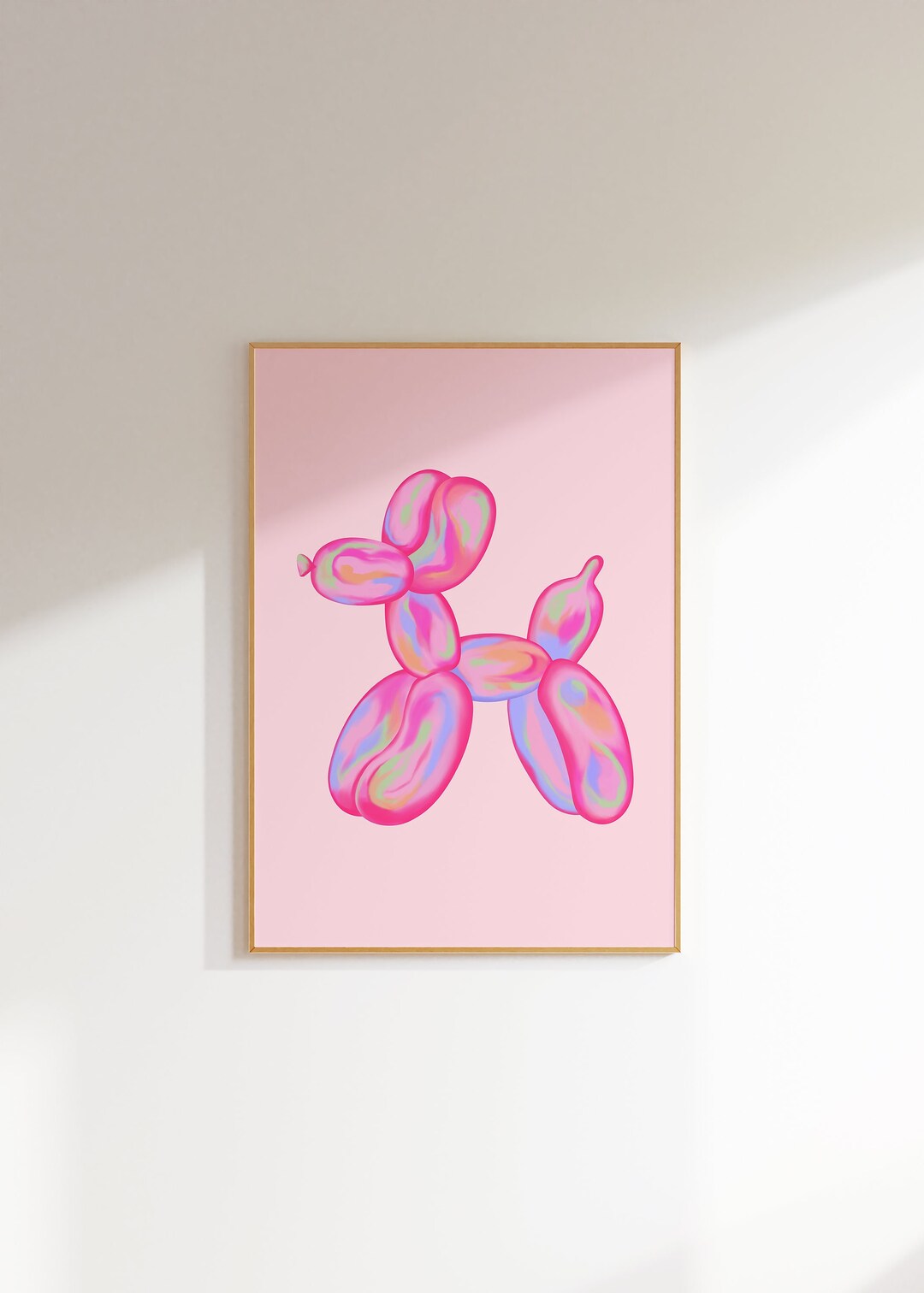 Pink Balloon Dog Printable Wall Art Preppy Pink Bedroom Decor Teens ...