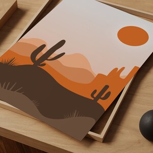 Desert Landscape Wall Art Desert Inspired Poster Boho Abstract Cactus ...