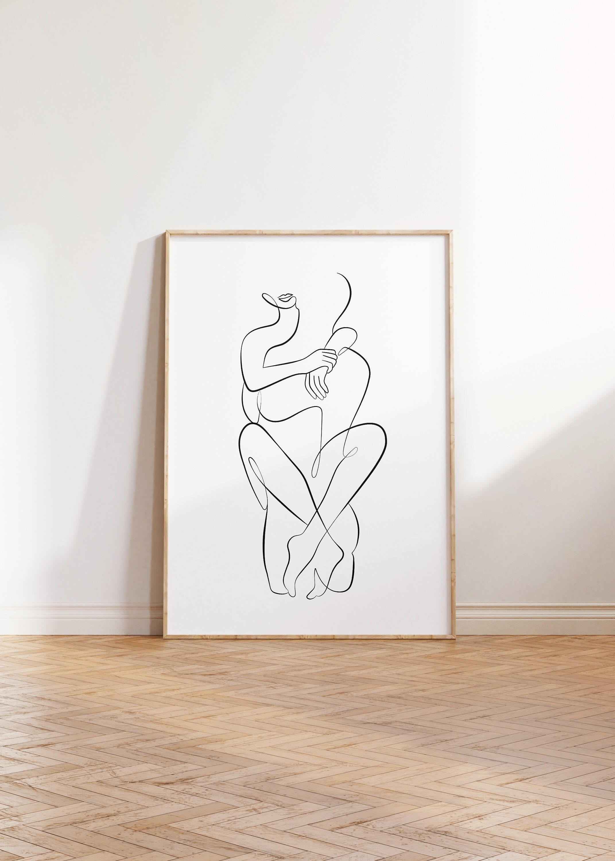 Couple One Line Drawing Abstract Couple Line Art Romantic Love Art ...
