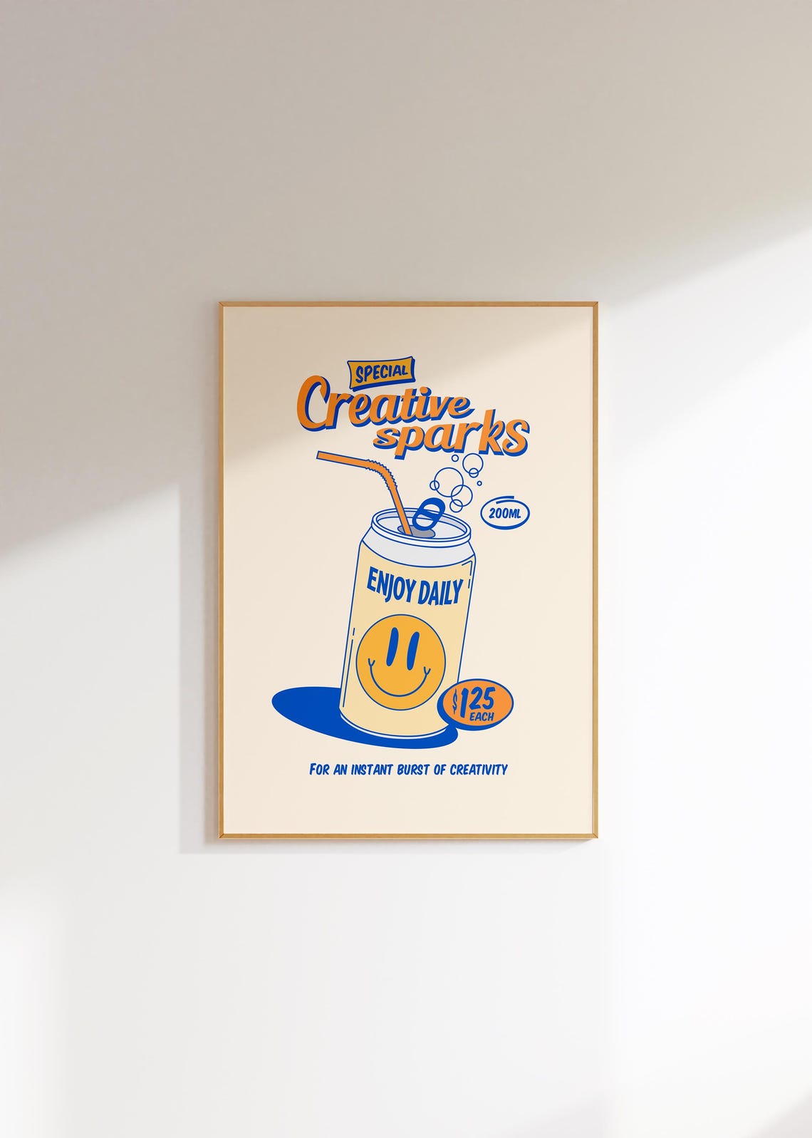 Enjoy Daily Soda Can Art – Retro Soda Poster – Soda Wall Art – Kitchen ...