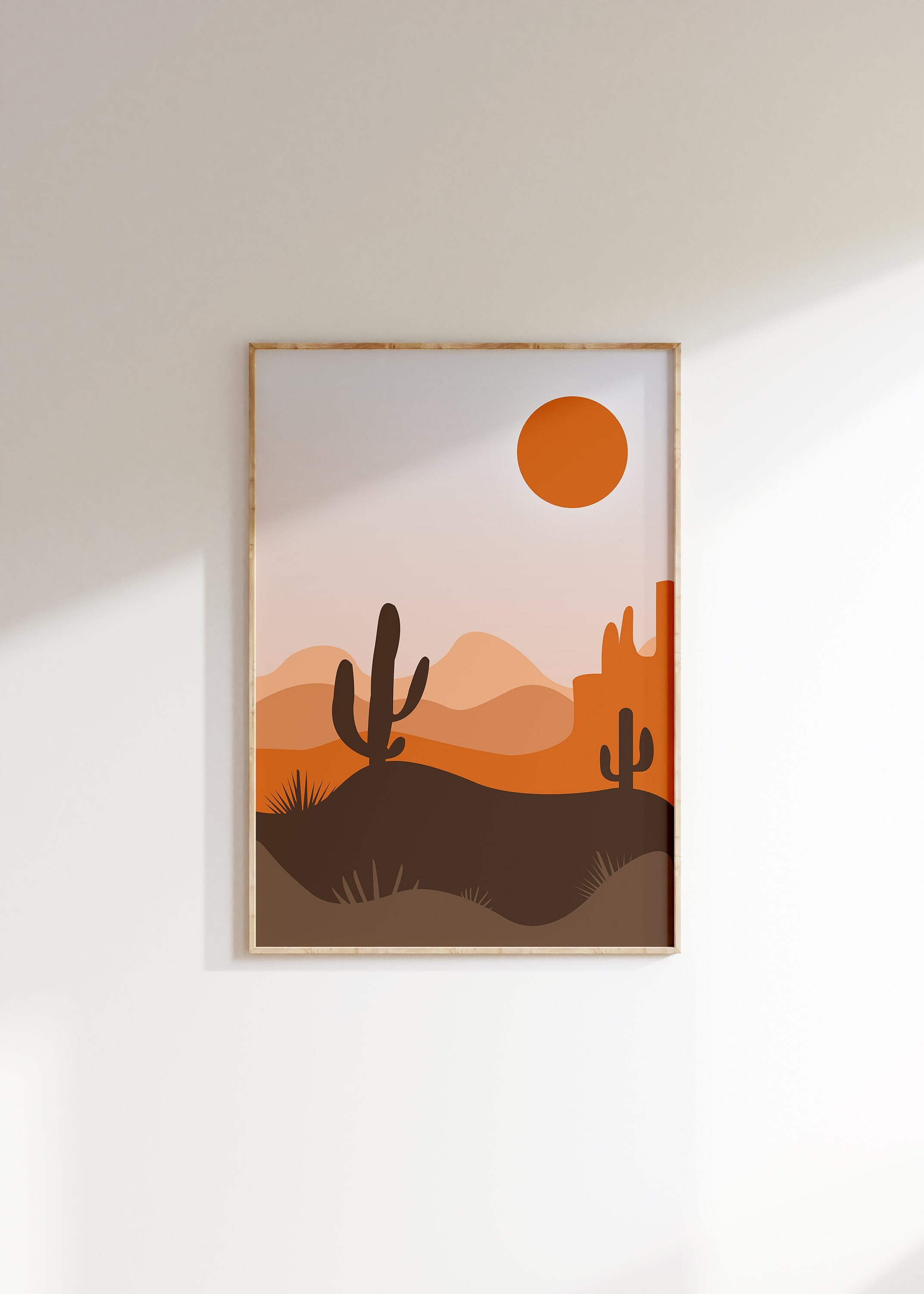 Desert Landscape Wall Art Desert Inspired Poster Boho Abstract Cactus ...