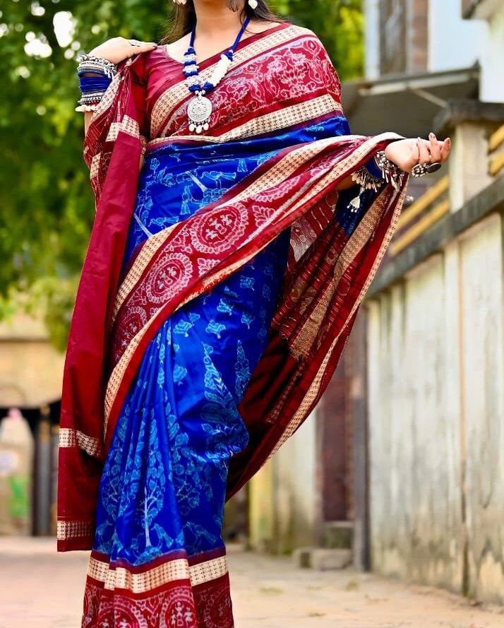 Sambalpuri Odisha Premium Quality Silk Handloom, Sambalpuri Pata Silk ...