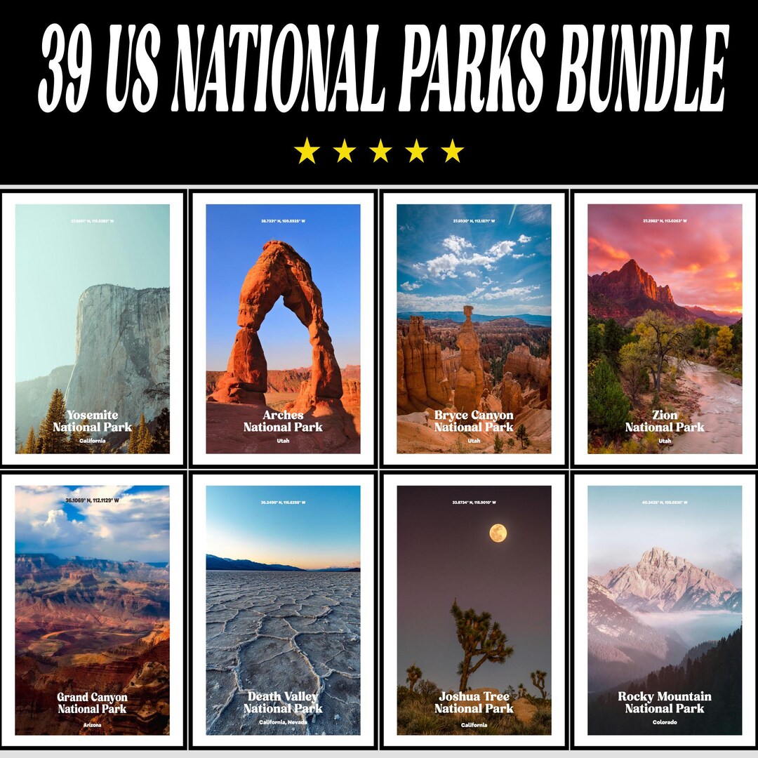 39 US National Parks Bundle/set. Stunning Photos of the Most Famous US ...