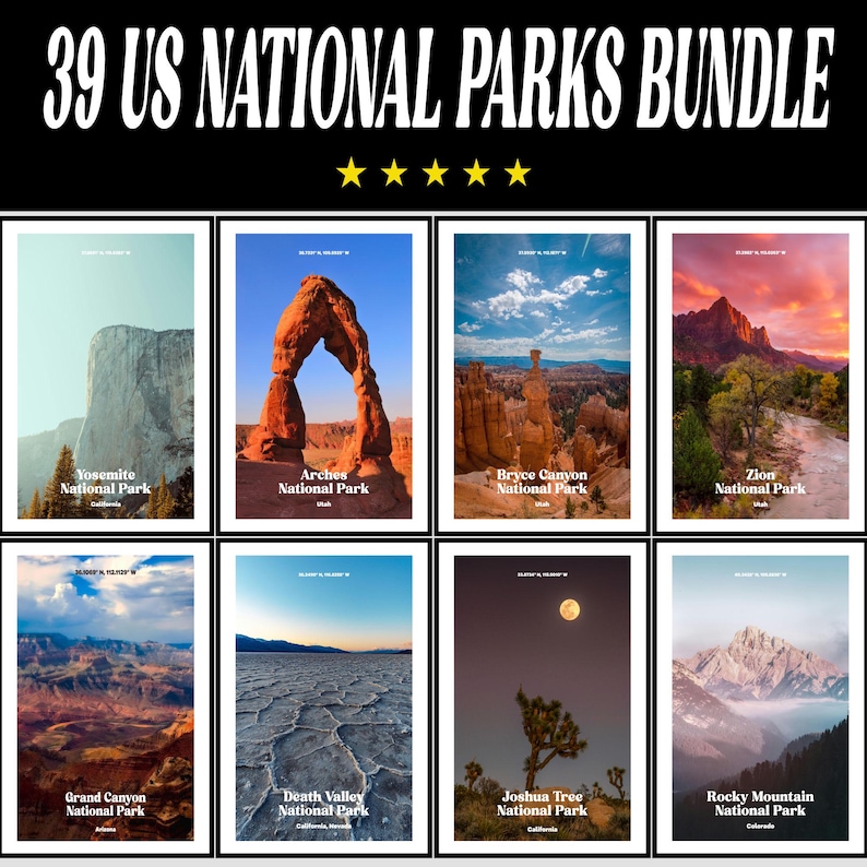 39 US National Parks Bundle/set. Stunning Photos of the Most Famous US ...