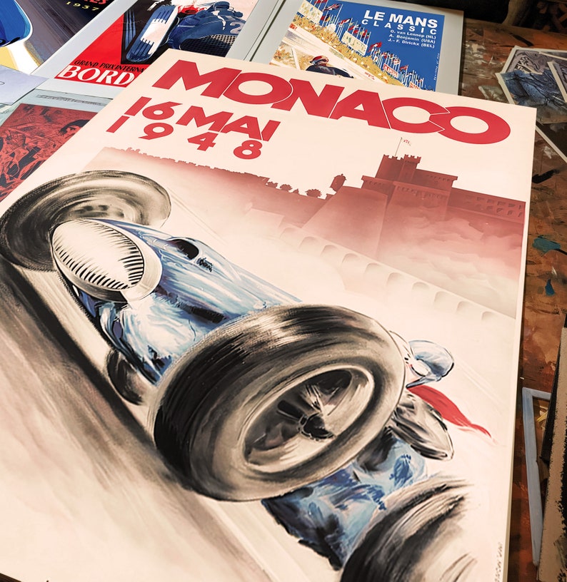 Vintage Car Racing Poster Set of 56, Retro Style Original Print Between ...