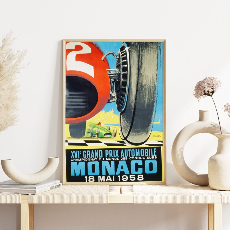 Vintage Car Racing Poster Set of 6, Retro Style Original Print From the ...