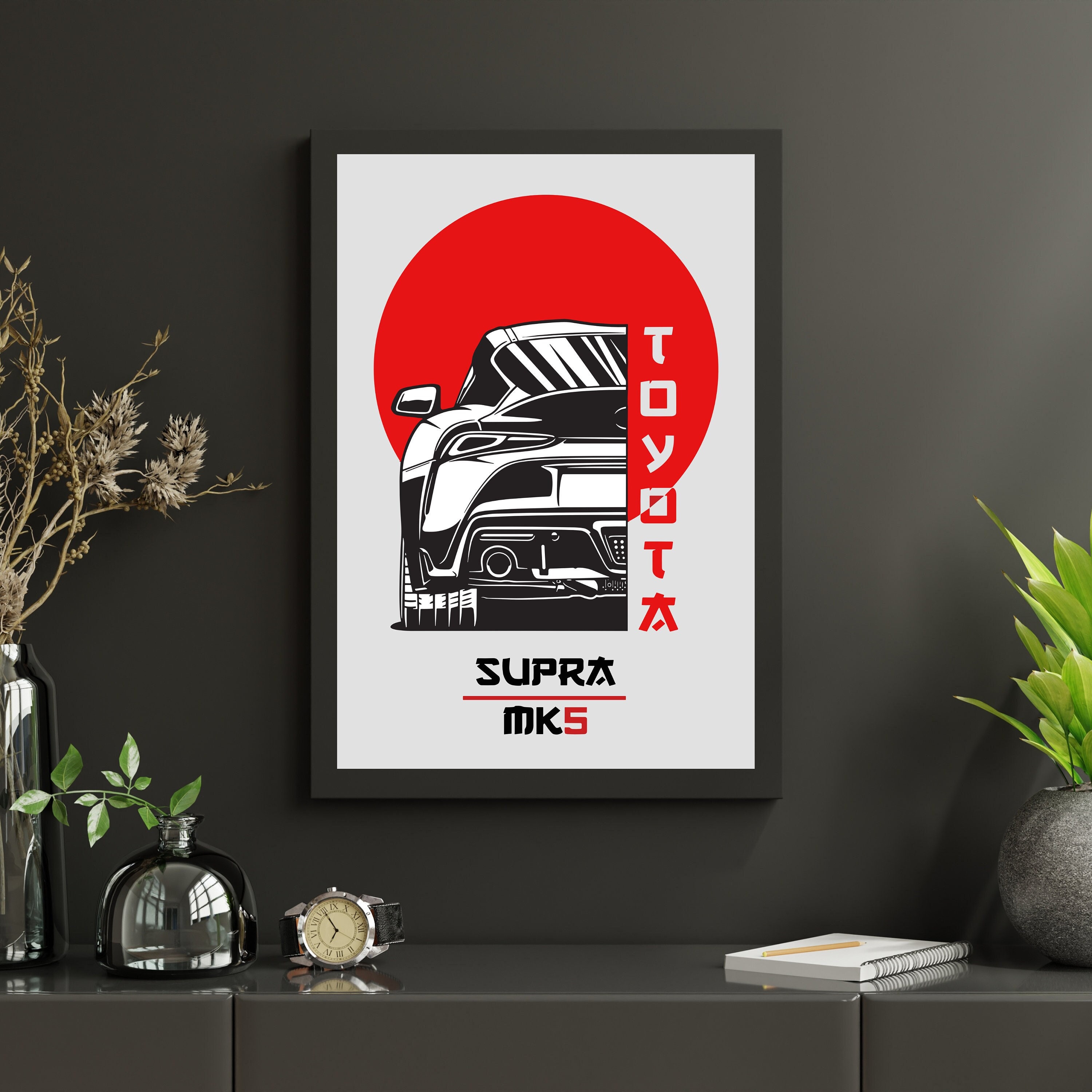 80s Japan Car, Toyota Supra MK5, Digital Download. Modern Wall Art ...