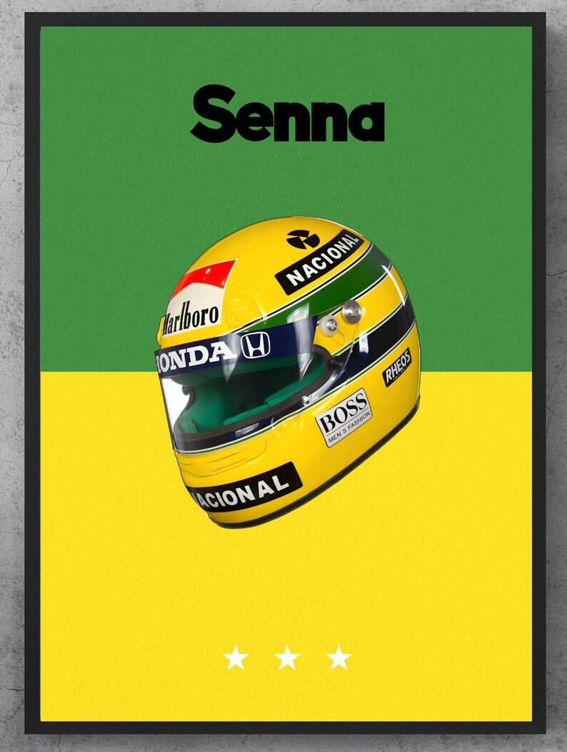 Ayrton Senna Racing Poster. Formula 1. Wall Art Set of 2 Prints, Great ...