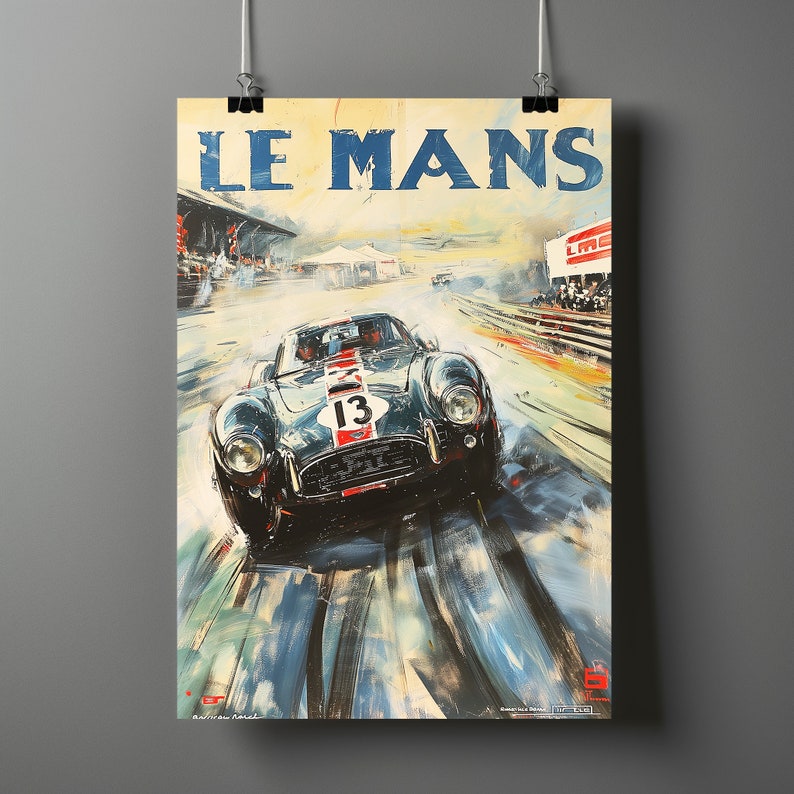 Vintage Car Racing Poster Set of 6, Retro Style Original Print From the ...