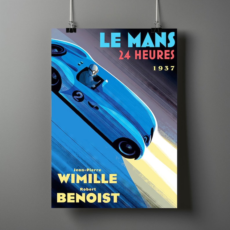 Vintage Car Racing Poster Set of 56, Retro Style Original Print Between ...