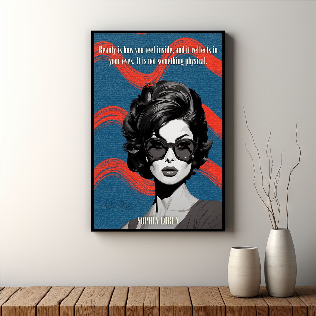 Sophia Loren Vintage Wall Art 1960s. Print at Home for the Living Room ...