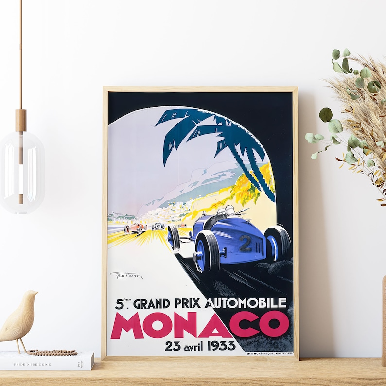 Vintage Car Racing Poster Set of 6, Retro Style Original Print From the ...