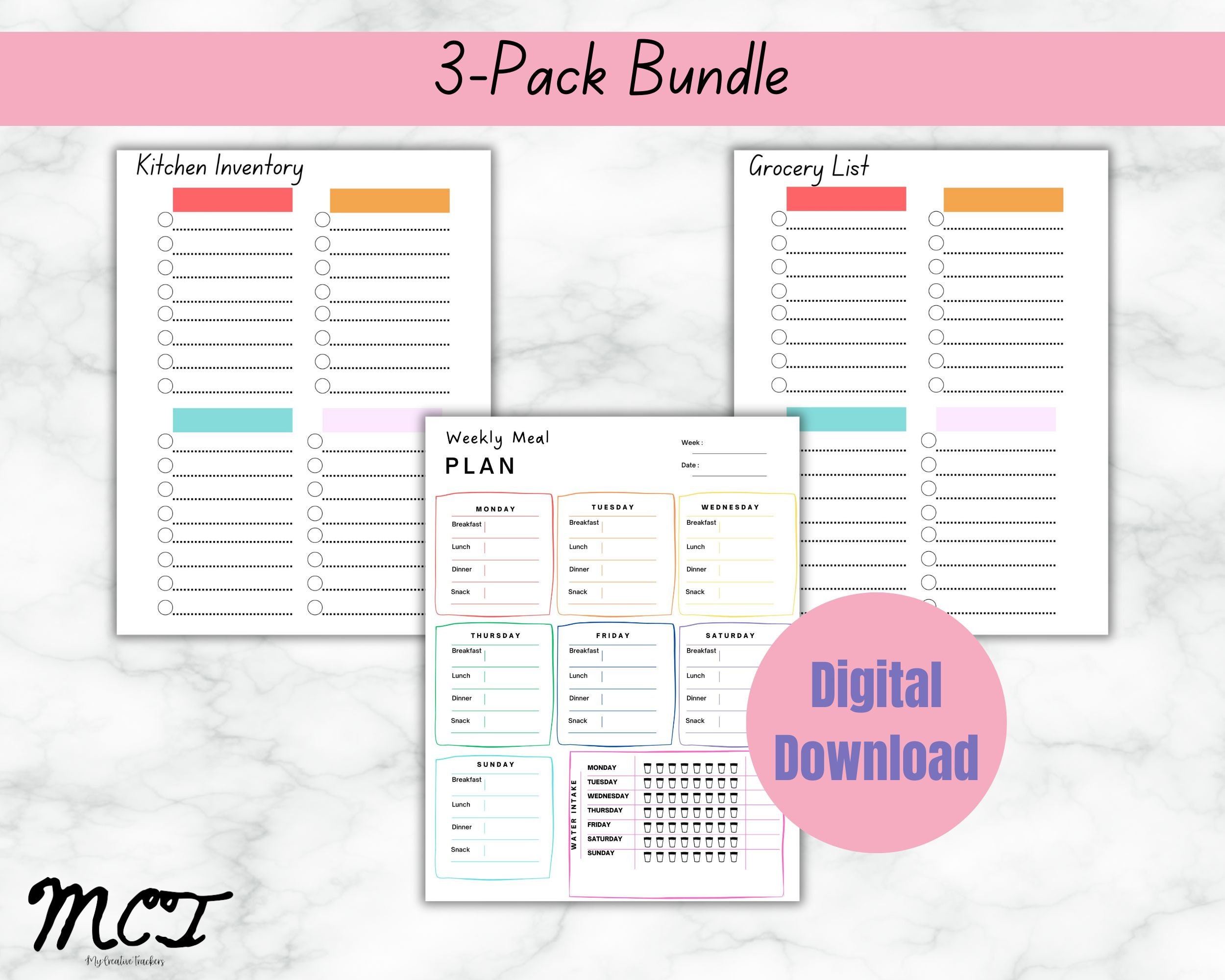 Meal Planner Printable, Weekly Food Diary, Meal Plan Prep, Meal Tracker ...