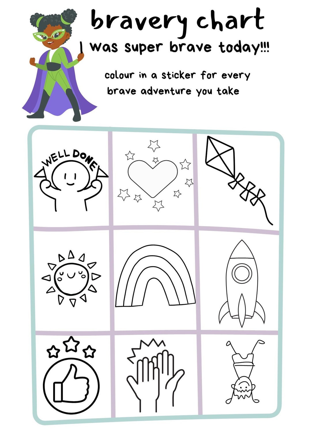 4 Bravery Charts - Etsy