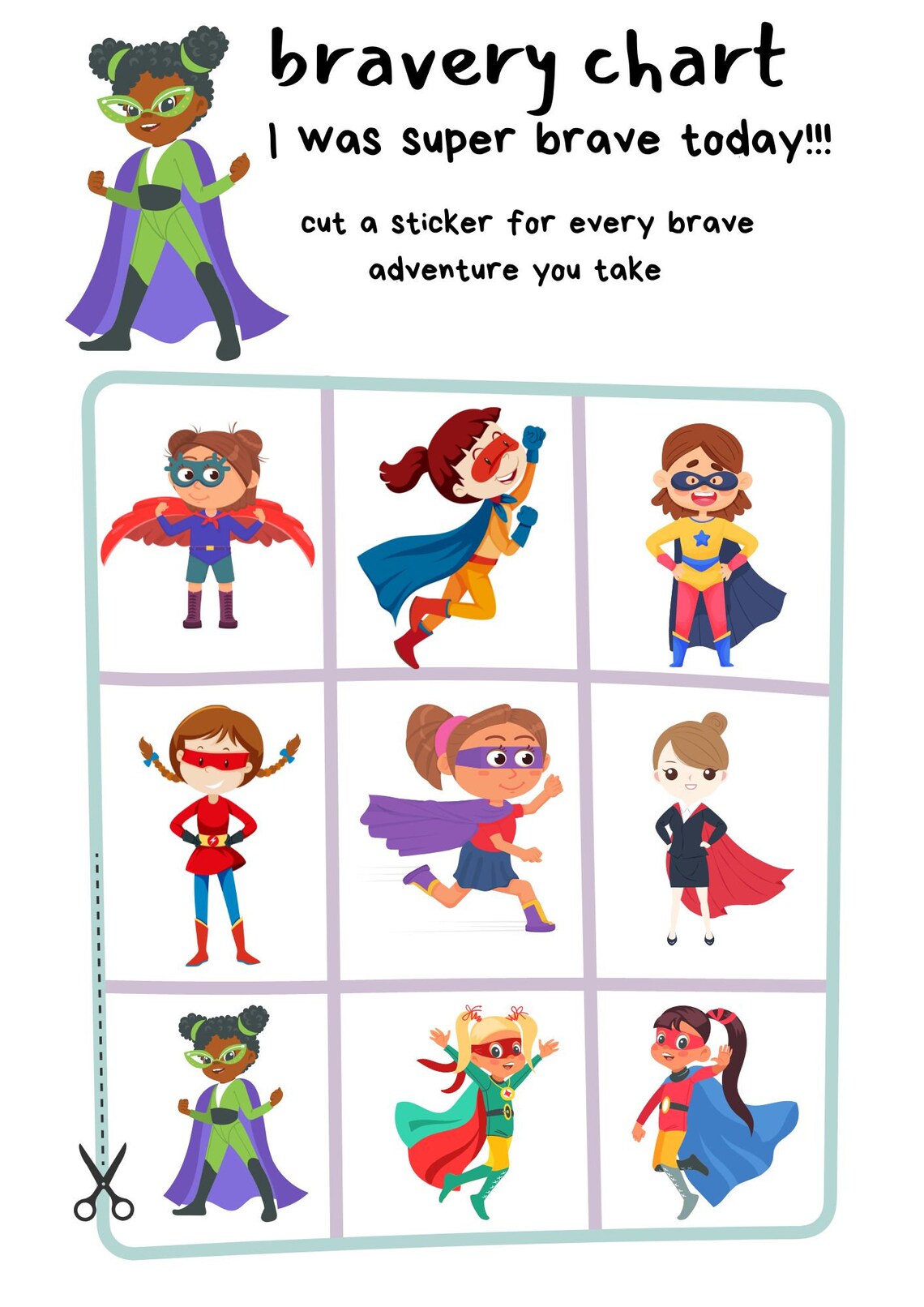 4 Bravery Charts - Etsy