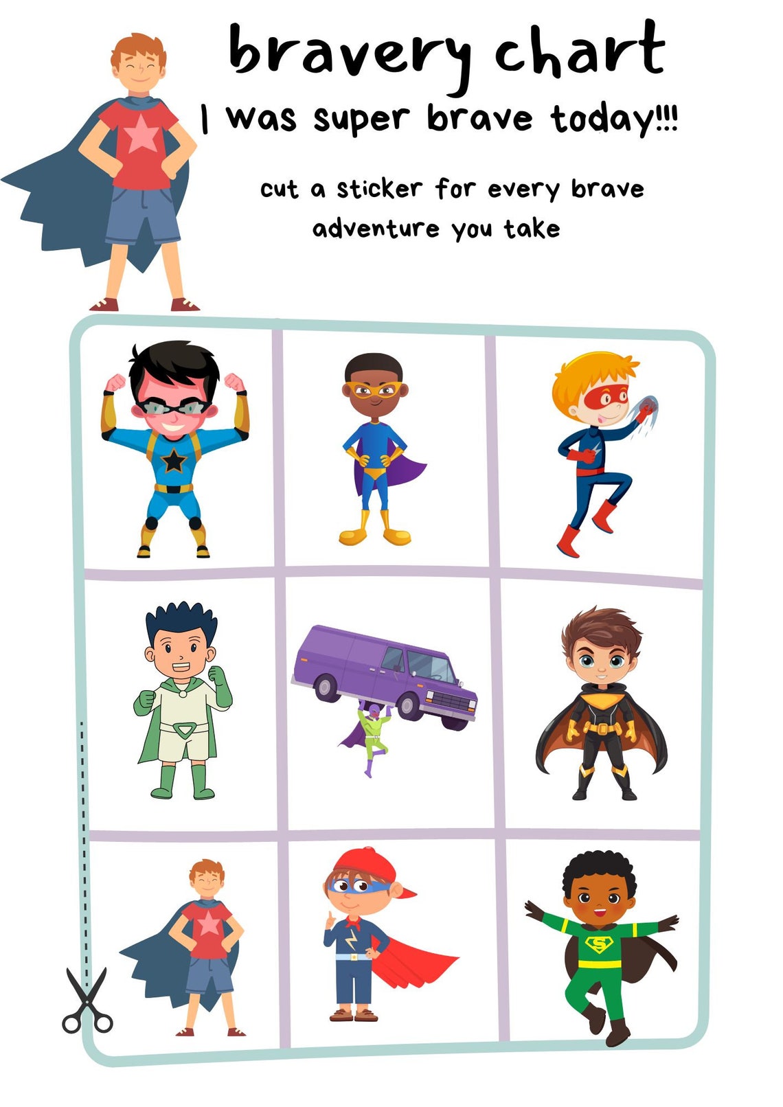 4 Bravery Charts - Etsy