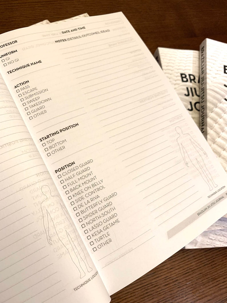 Brazilian Jiu-jitsu Training Journal / BJJ Notebook - Etsy
