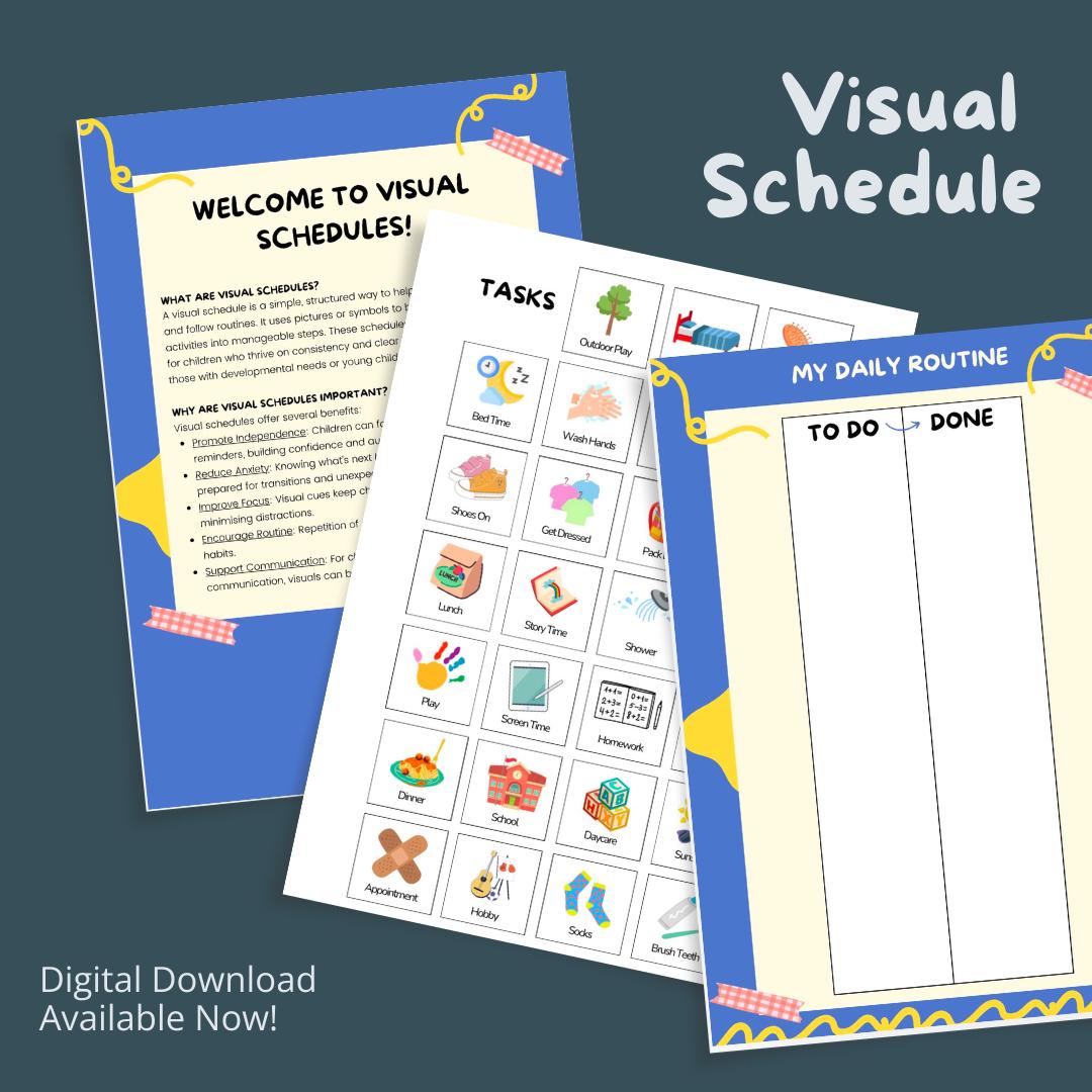 Digital Download Visual Schedule for Children and Toddlers - Portrait ...