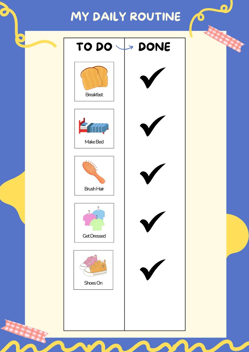 Digital Download Visual Schedule for Children and Toddlers - Portrait ...